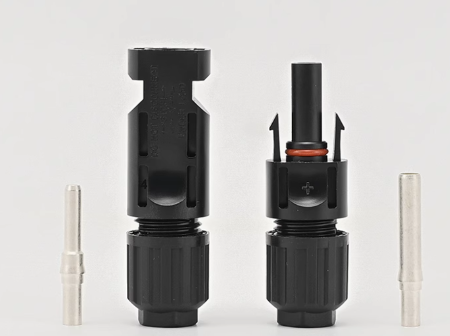 Large hexagon type MC4 photovoltaic connectors, male and female plugs